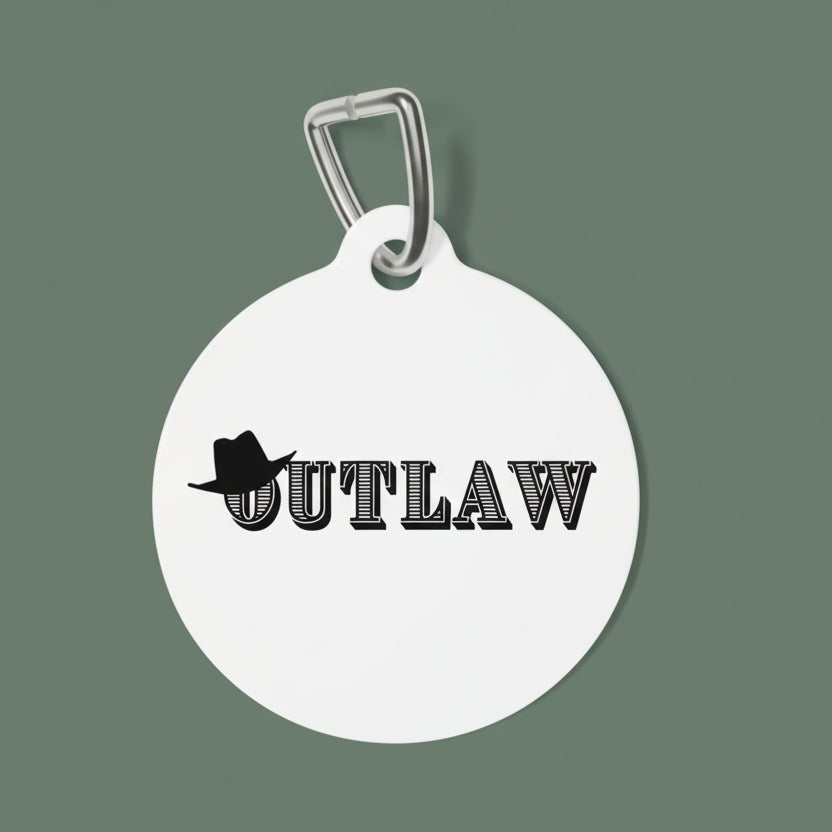 Funny Dog Tag "Outlaw" - Personalized (1 inch) – Swanky Mutt Boutique